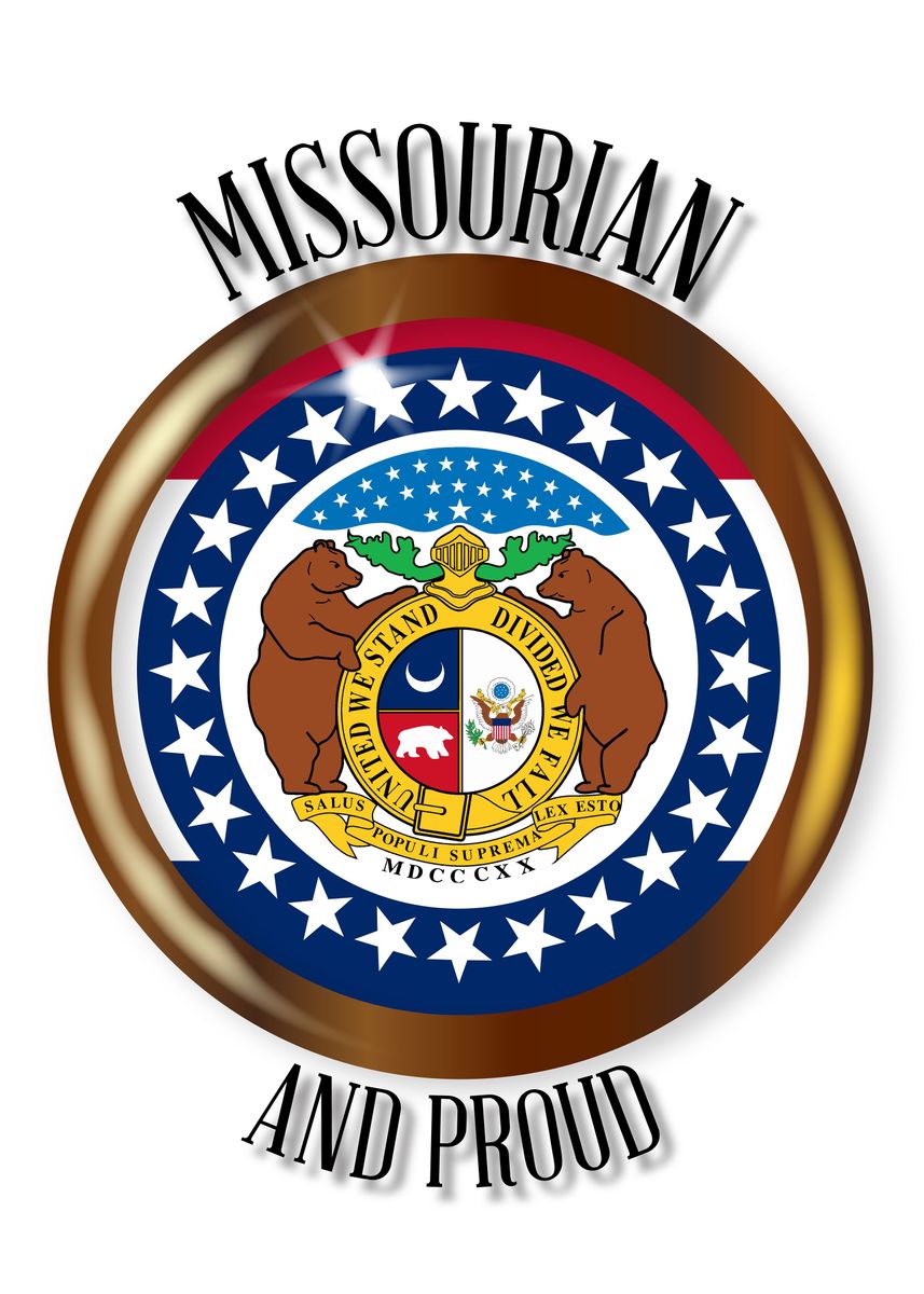 'Missouri Proud Flag Button' Poster by HomeStead Digital | Displate