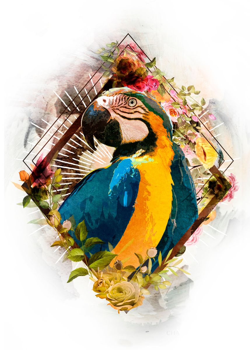 'Guacamaya' Poster, picture, metal print, paint by MCAshe Art | Displate