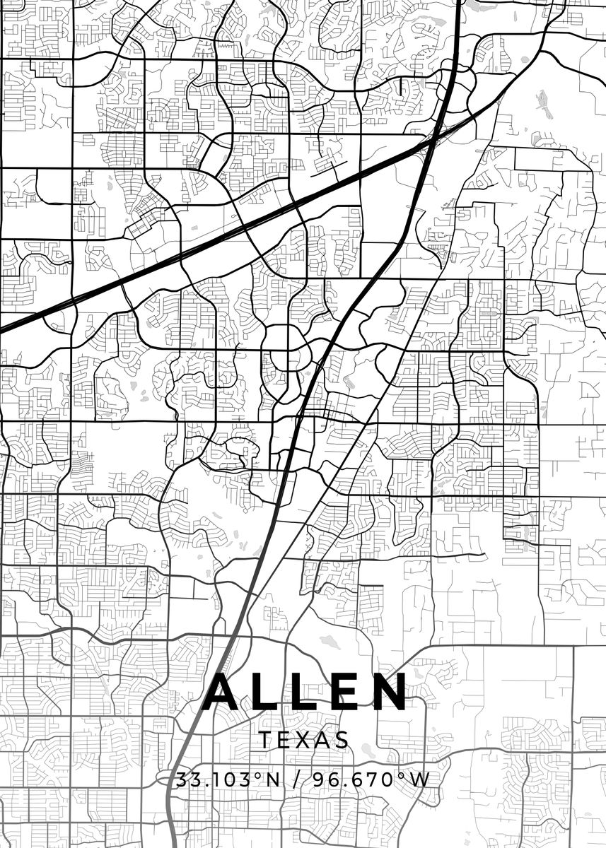 'Allen Texas' Poster, picture, metal print, paint by Conceptual ...