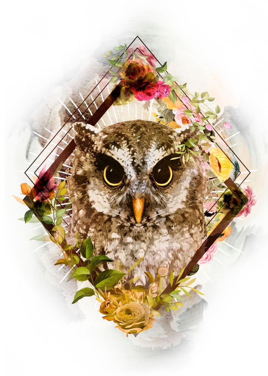 'Buho' Poster, picture, metal print, paint by MCAshe Art | Displate