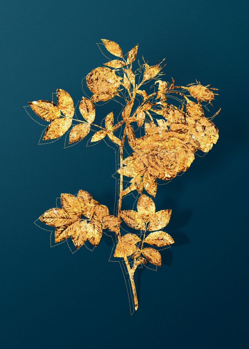 'Vintage Botanical Gold' Poster by Holy Rock Design | Displate