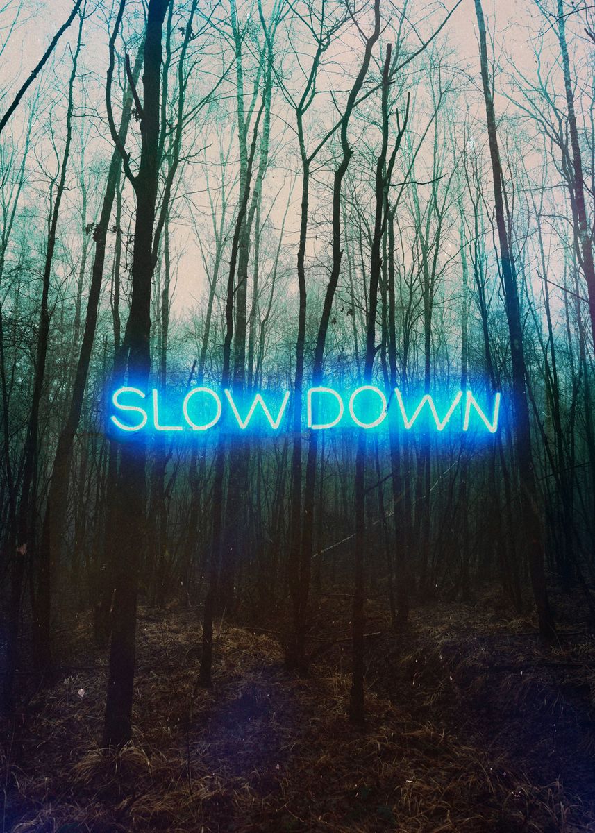 'Slown Down' Poster, picture, metal print, paint by seam less | Displate