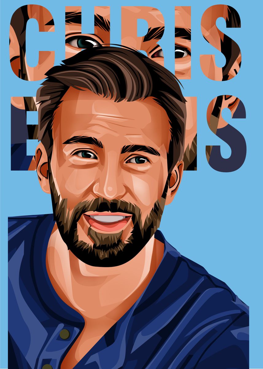 'CHRIS EVANS' Poster, picture, metal print, paint by Shohibul Hikayat ...