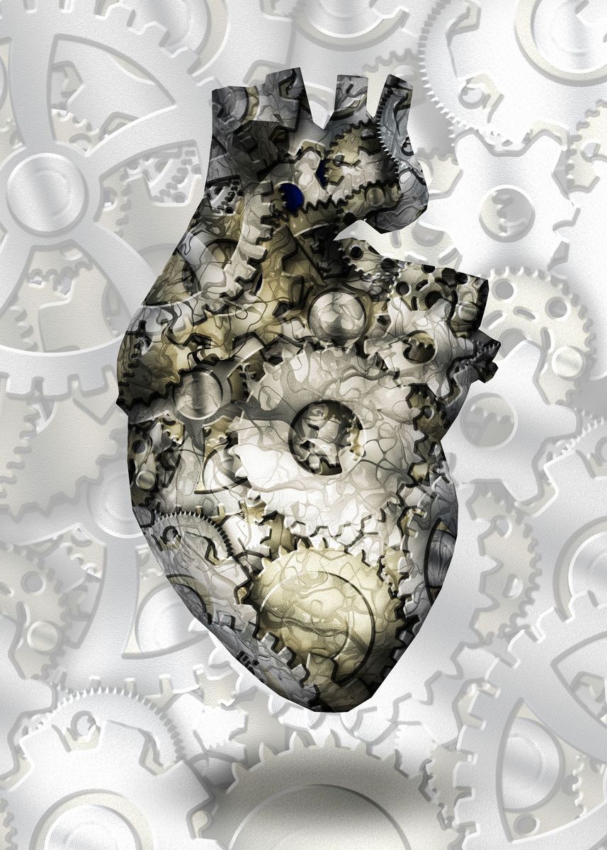 'Human heart gears' Poster by Bruce Rolff | Displate