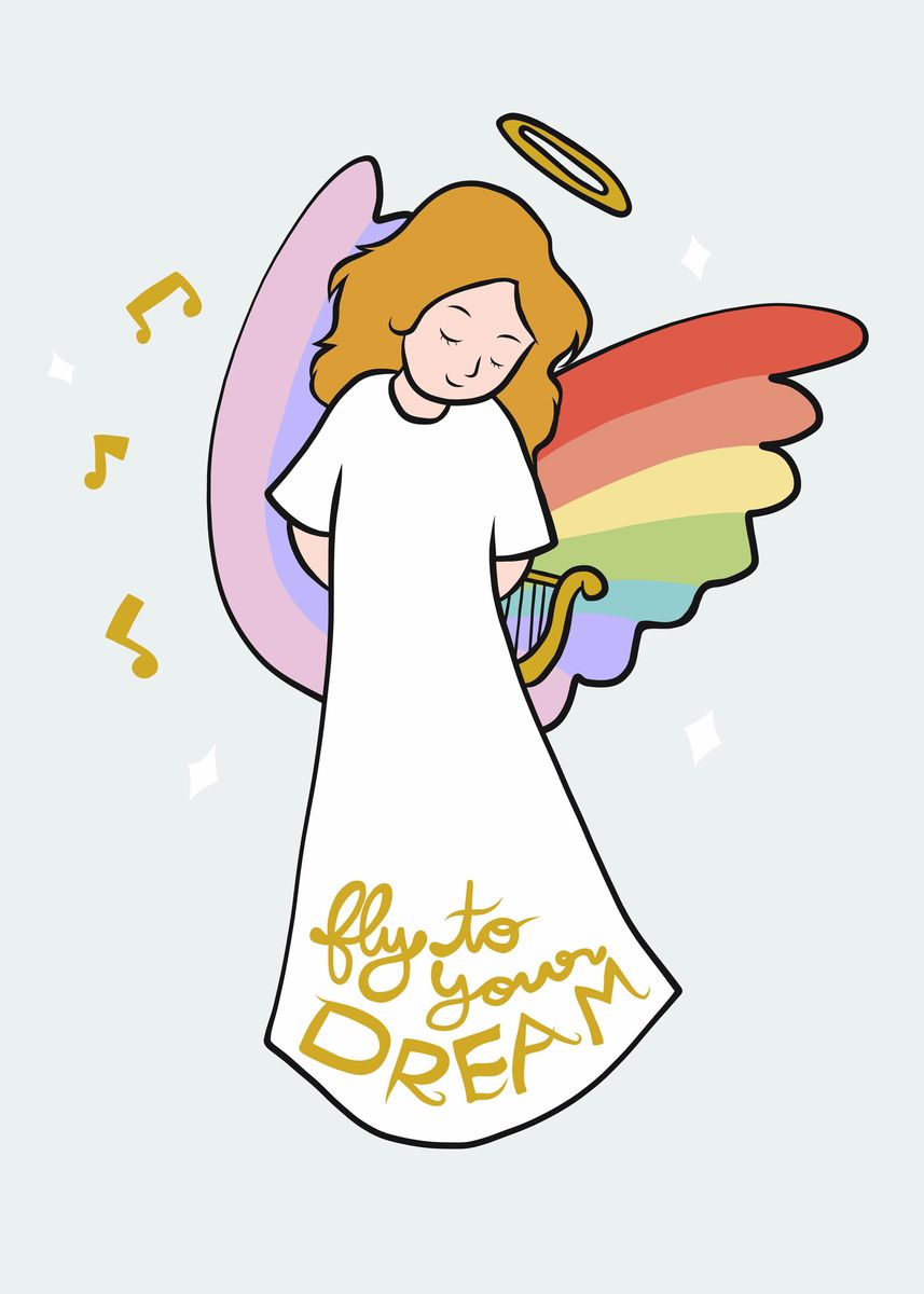 'Angel rainbow wings' Poster, picture, metal print, paint by Chantipa ...