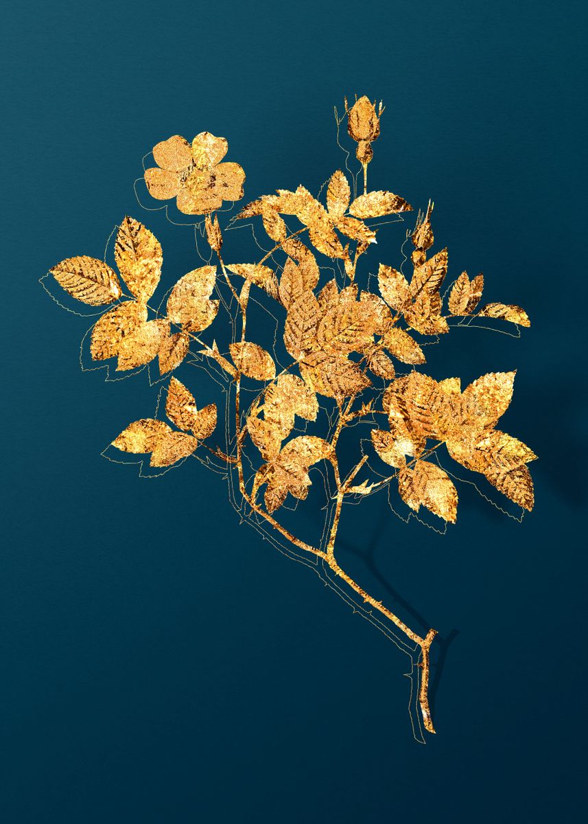 'Antique Flower Drawing' Poster by Holy Rock Design | Displate