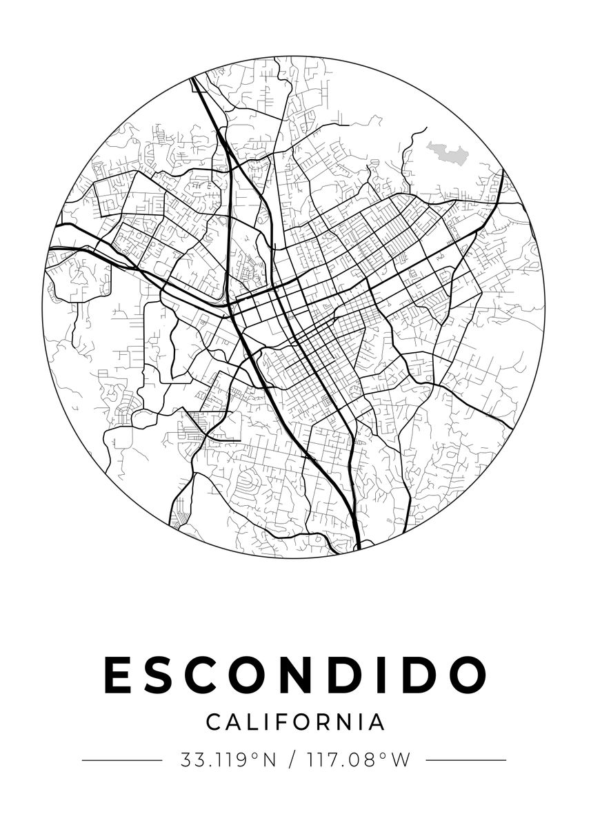 'Escondido California' Poster, picture, metal print, paint by ...