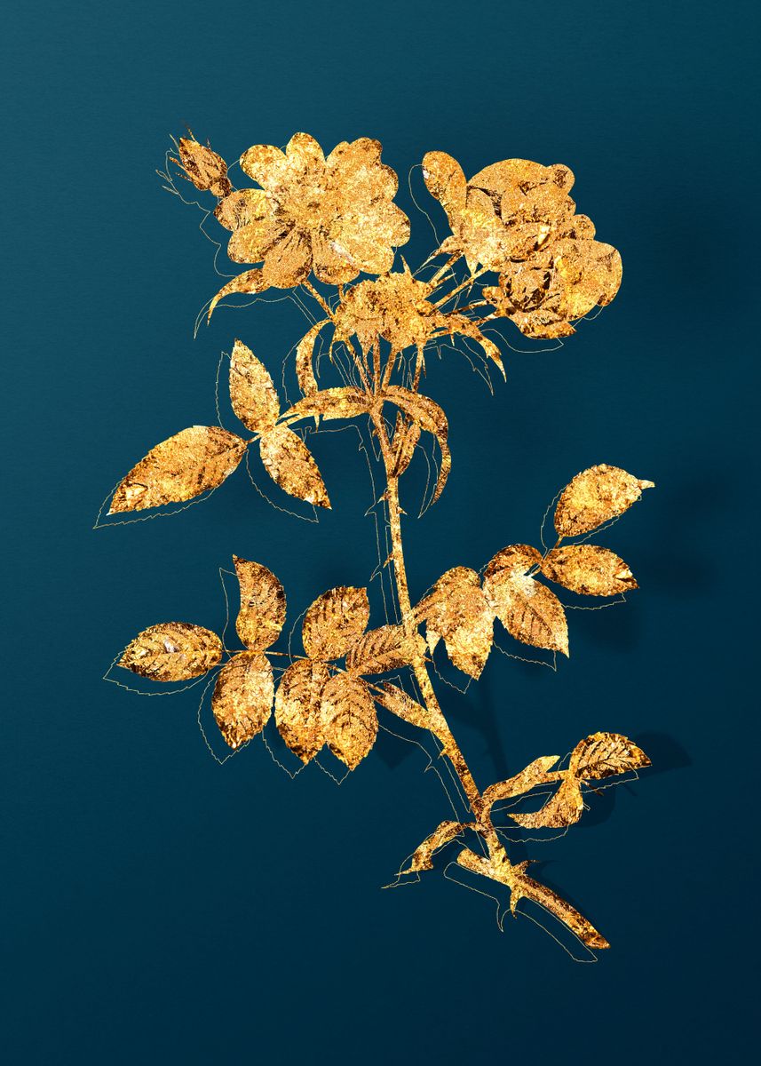 'Vintage Illustration Gold' Poster, picture, metal print, paint by Holy ...