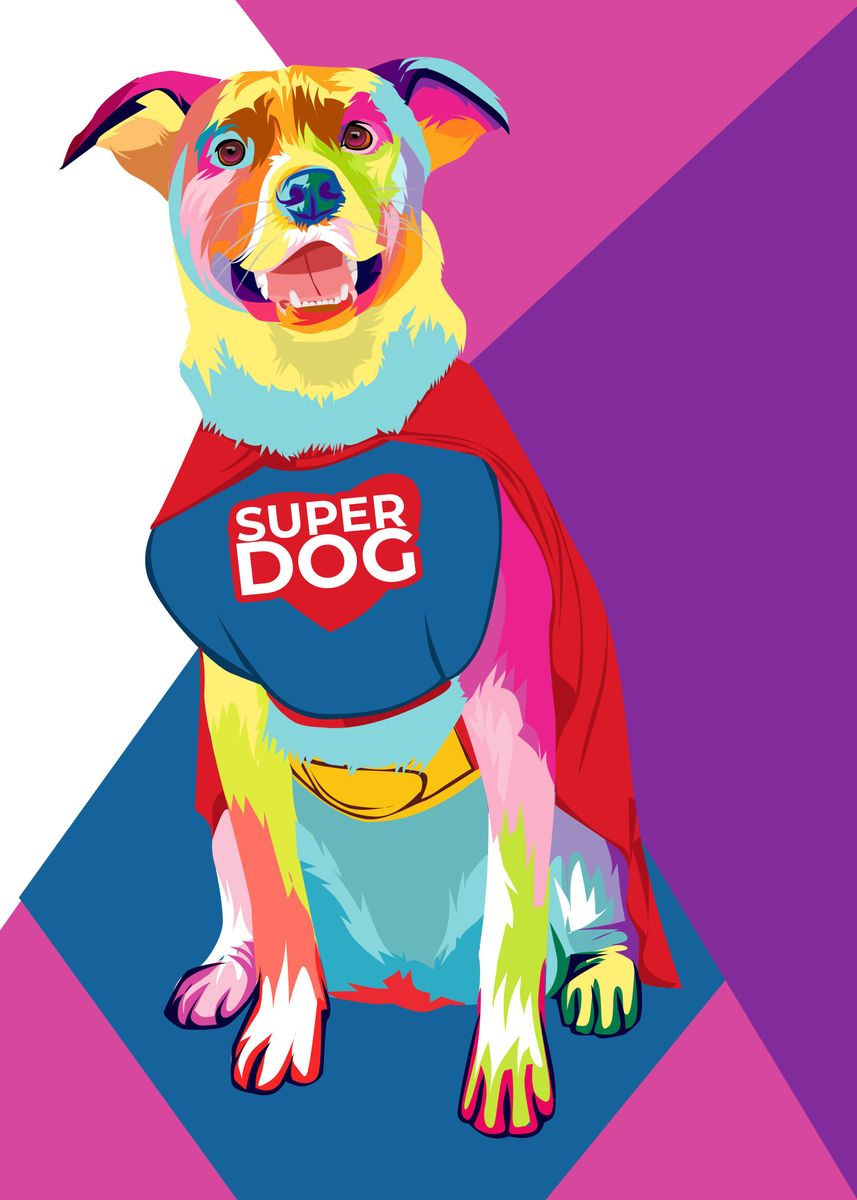 'Superdog wpap style' Poster, picture, metal print, paint by Indra ...