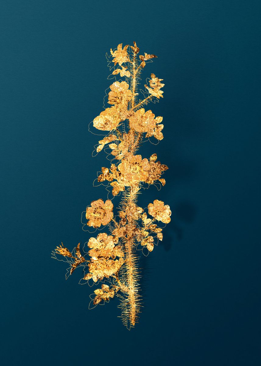 'Gold Flower Illustration' Poster, picture, metal print, paint by Holy ...