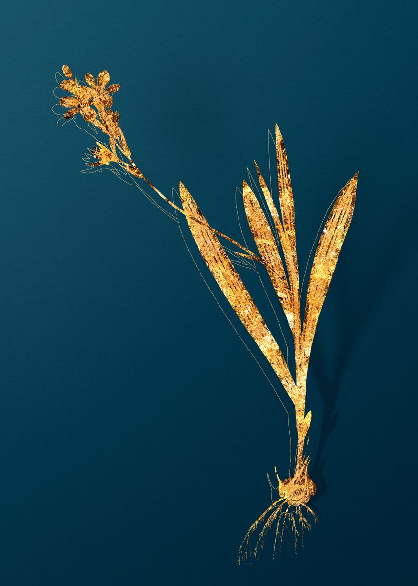 'Gold Antique Botanicals' Poster by Holy Rock Design | Displate