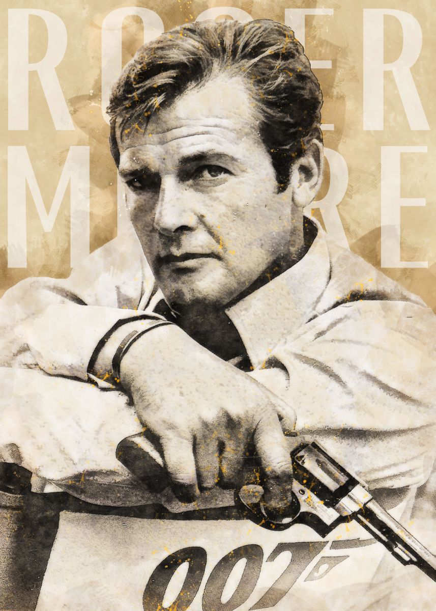 'roger moore' Poster, picture, metal print, paint by Popart PosterS ...