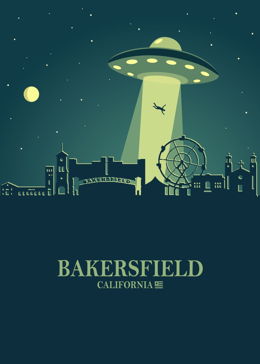 'Bakersfield Skyline Ufo' Poster by Ahmad Nusyirwan | Displate