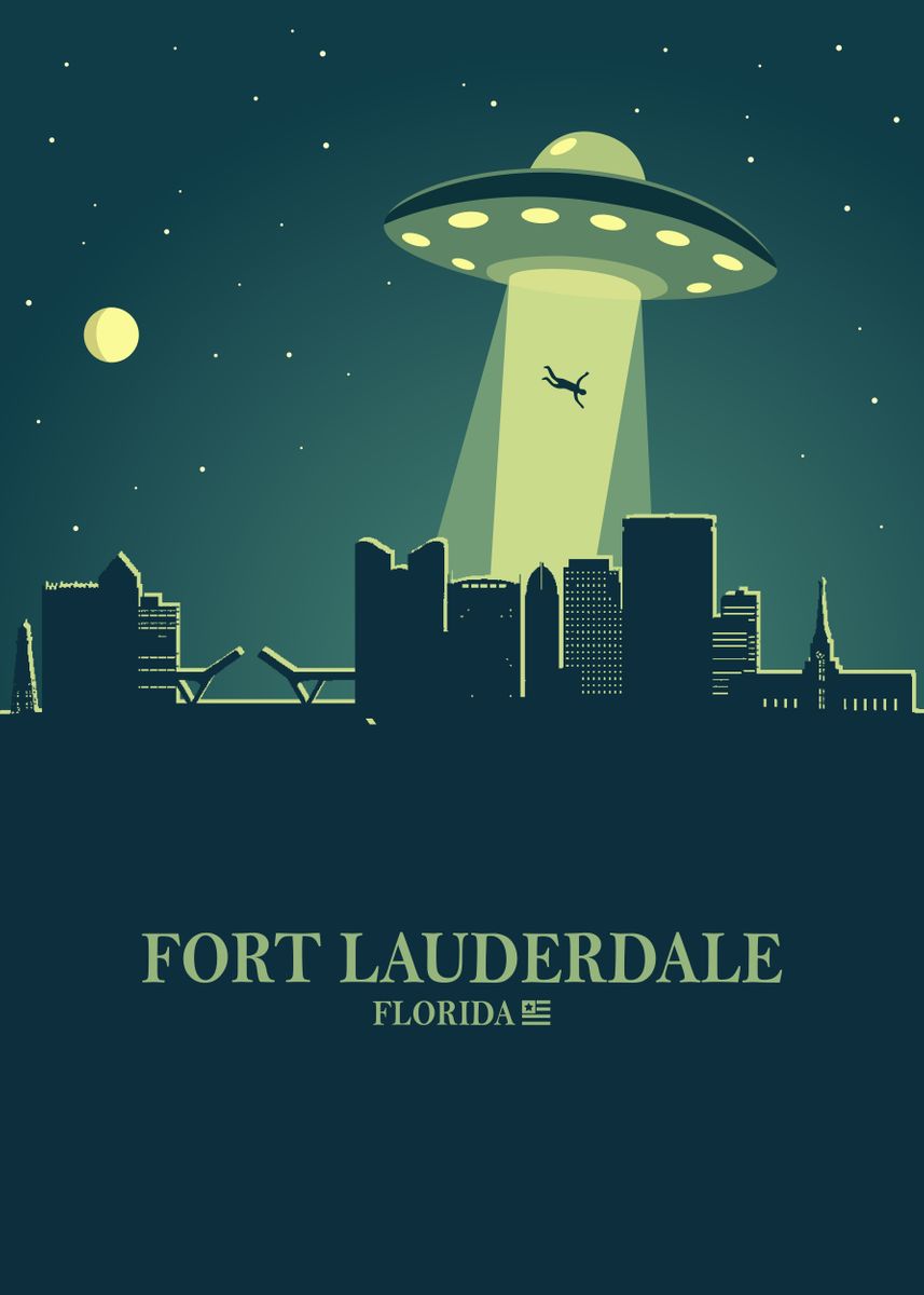 'Fort Lauderdale Skyline' Poster by Ahmad Nusyirwan | Displate