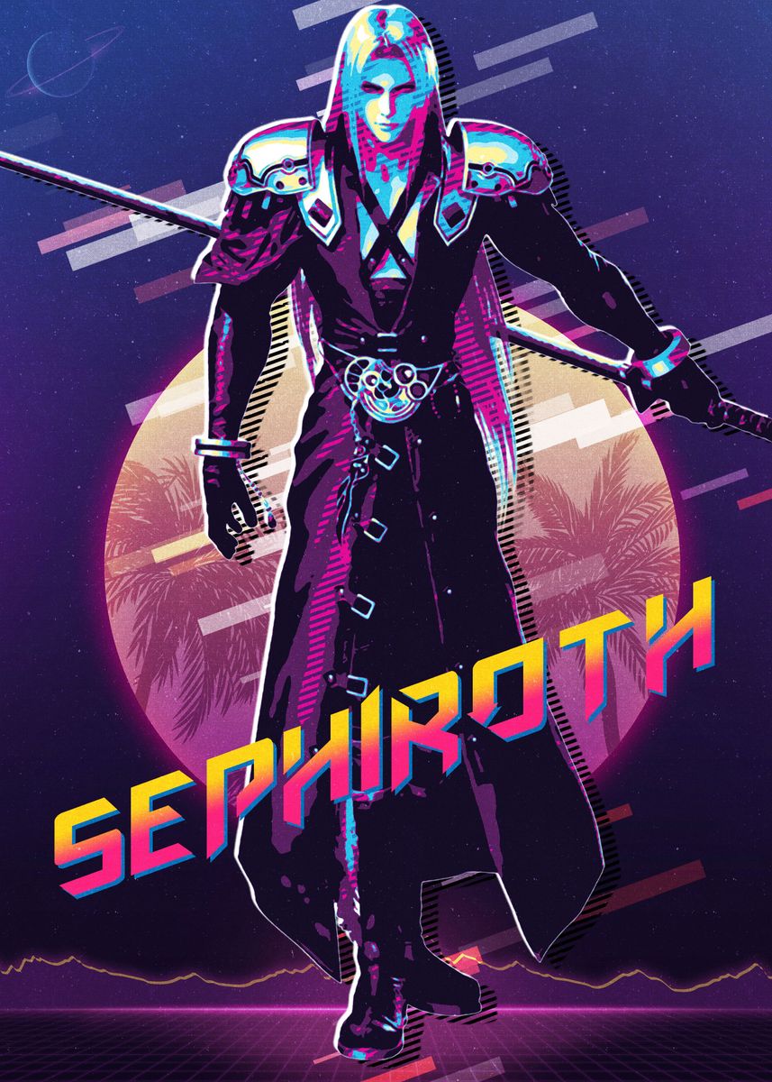 'sephiroth final fantasy 7 ' Poster, picture, metal print, paint by ...