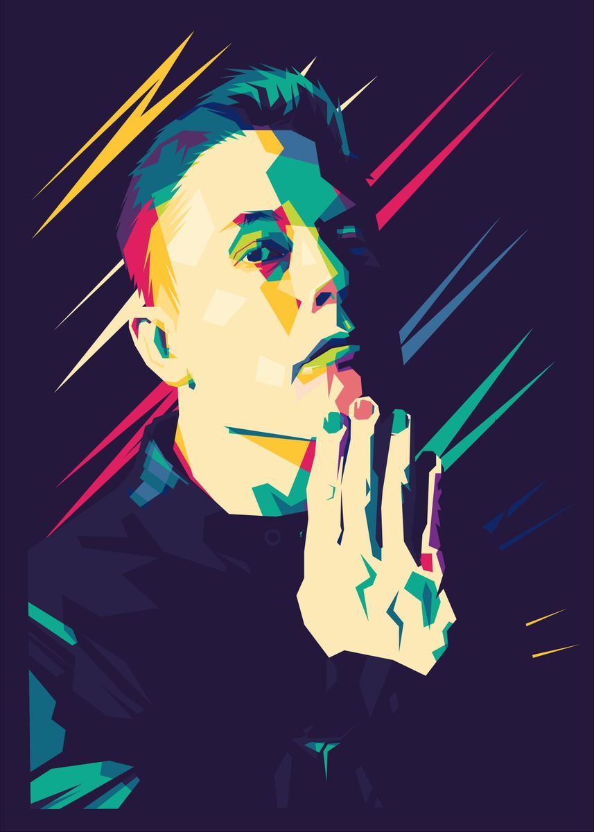 'Elon Musk' Poster by Color Work | Displate