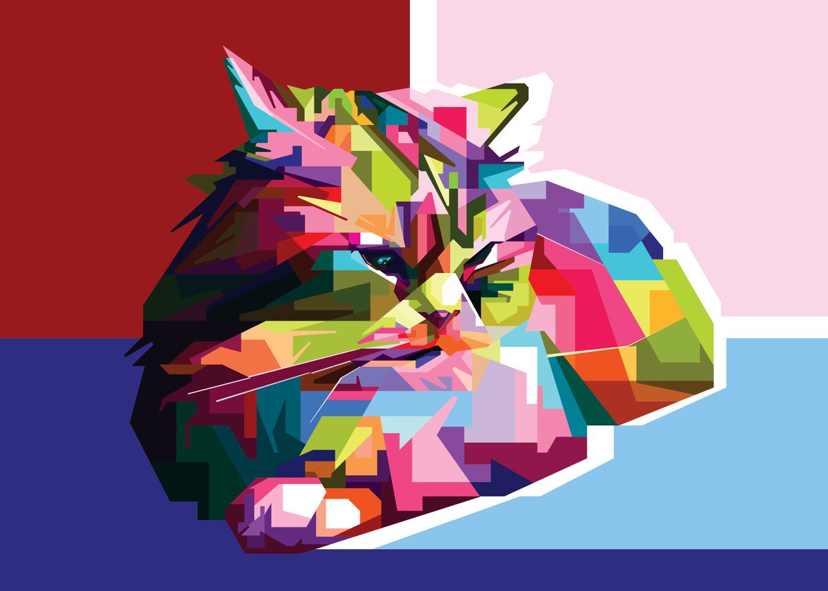 'Cat in Wpap style' Poster by Zulfikar Syahrir | Displate