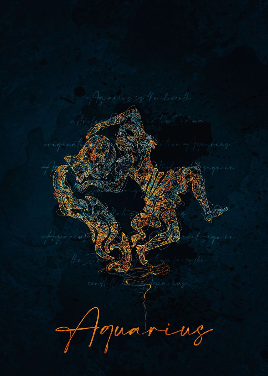 'Aquarius' Poster, picture, metal print, paint by Is Rough | Displate