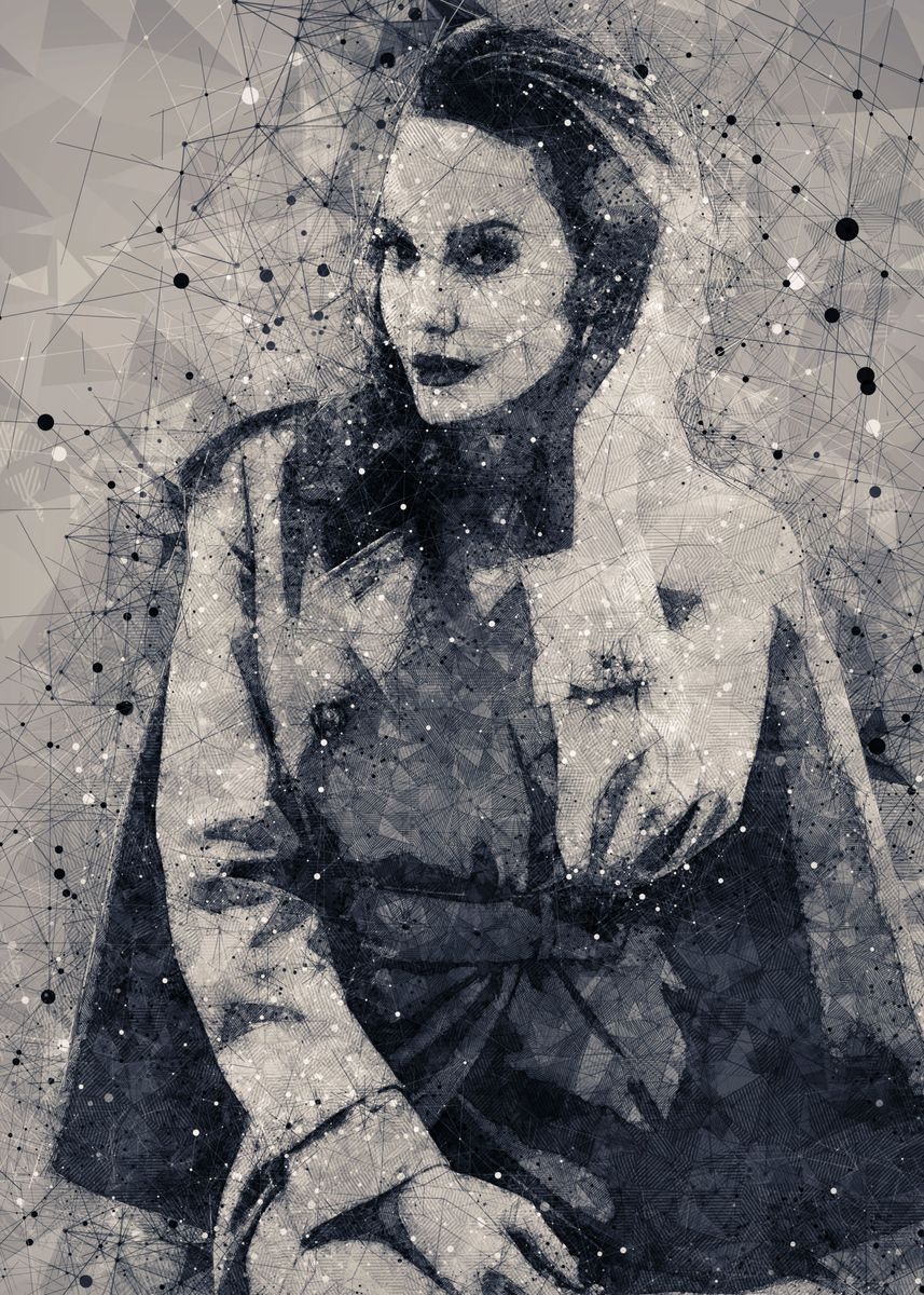 'Angelina Jolie' Poster, picture, metal print, paint by Alex Mann ...