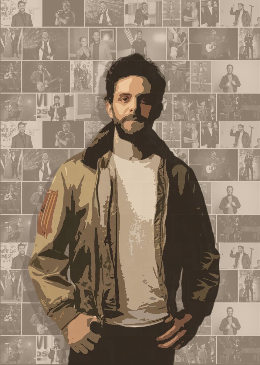 'Thomas Rhett' Poster, picture, metal print, paint by Booth Callahan ...