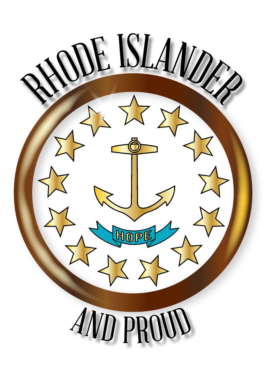 'Rhode Island Proud Flag' Poster, picture, metal print, paint by ...