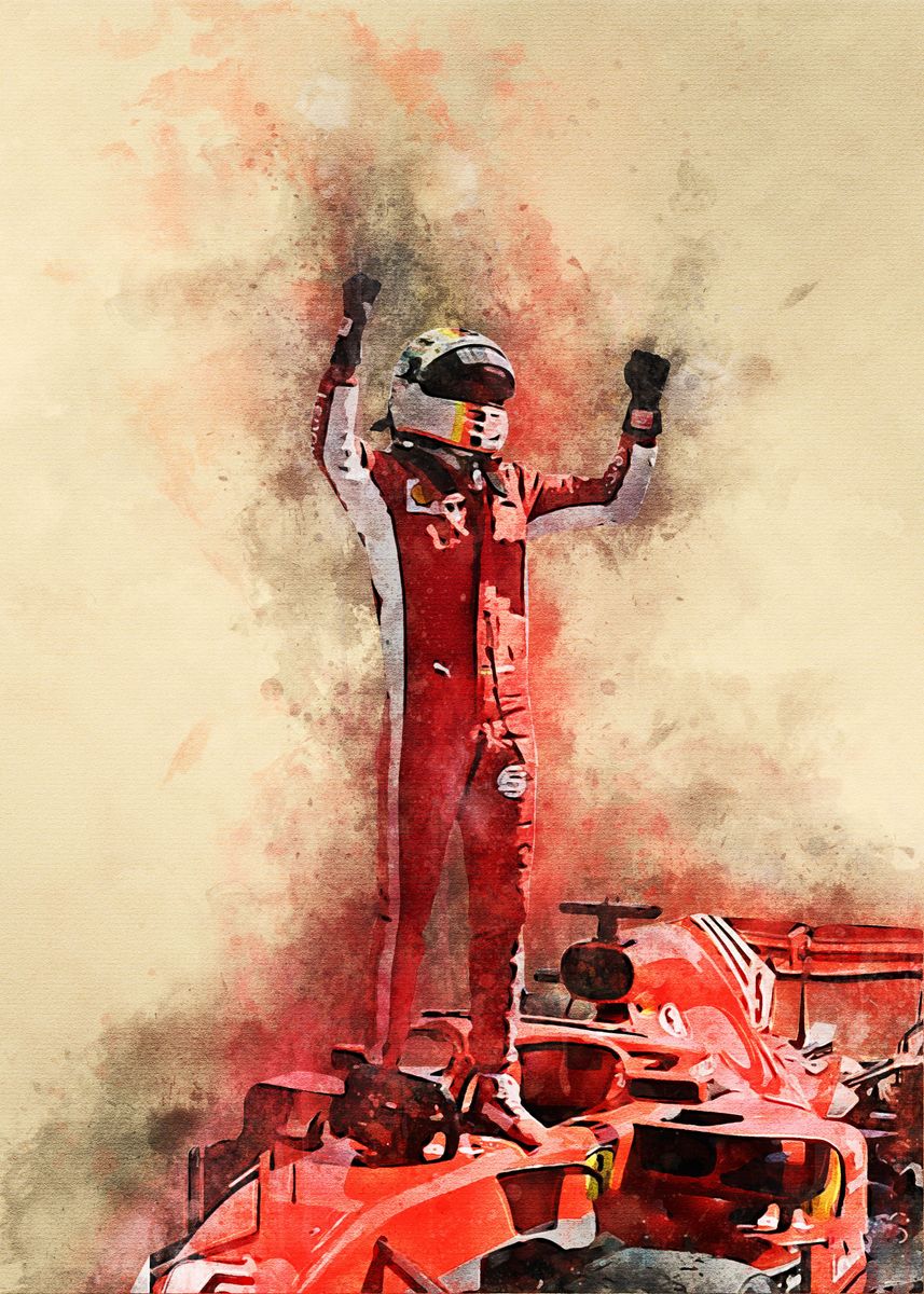 'Sebastian Vettel ' Poster, picture, metal print, paint by Muhammad ...