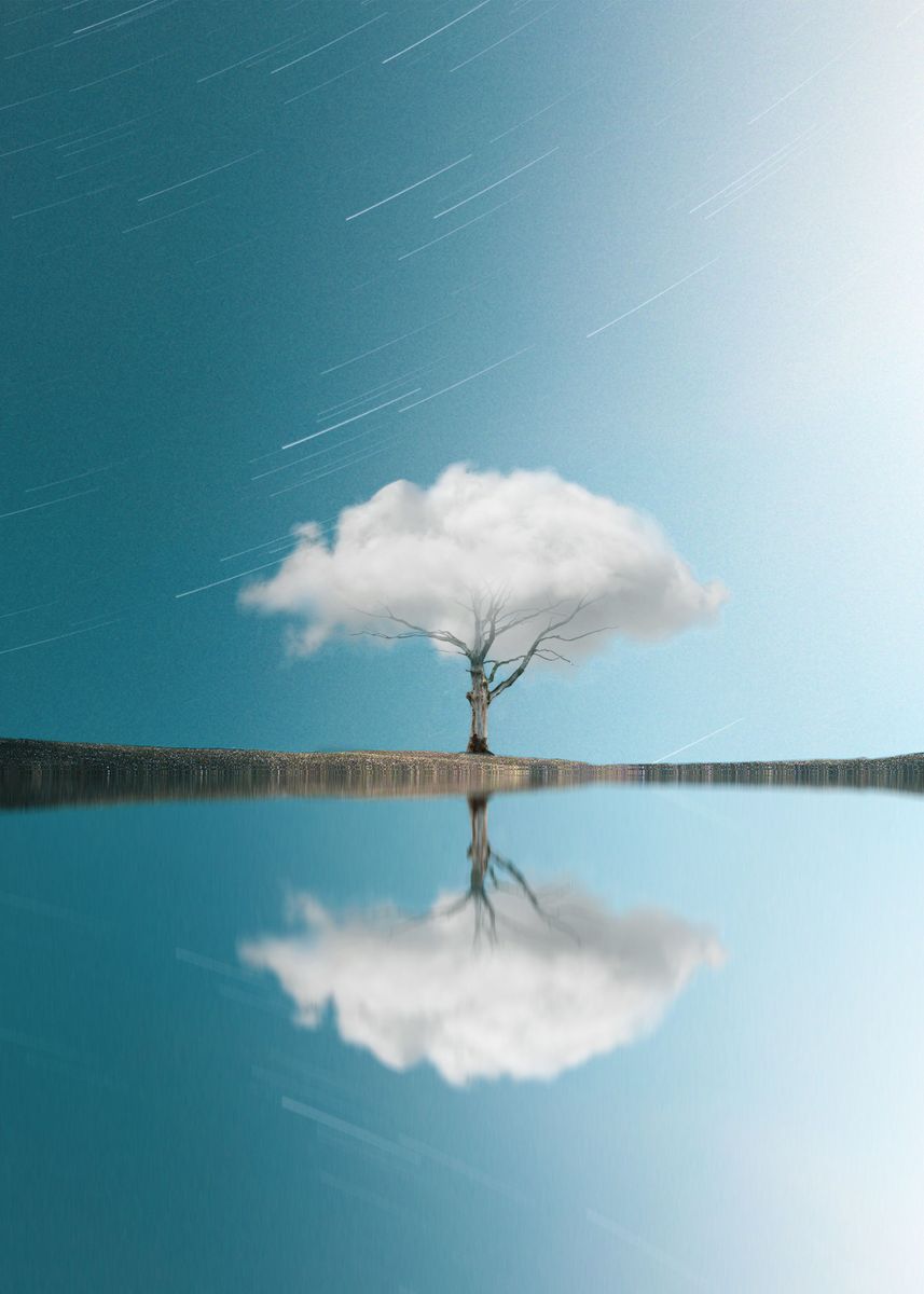 'cloud tree 22' Poster, picture, metal print, paint by Trigonal Art ...