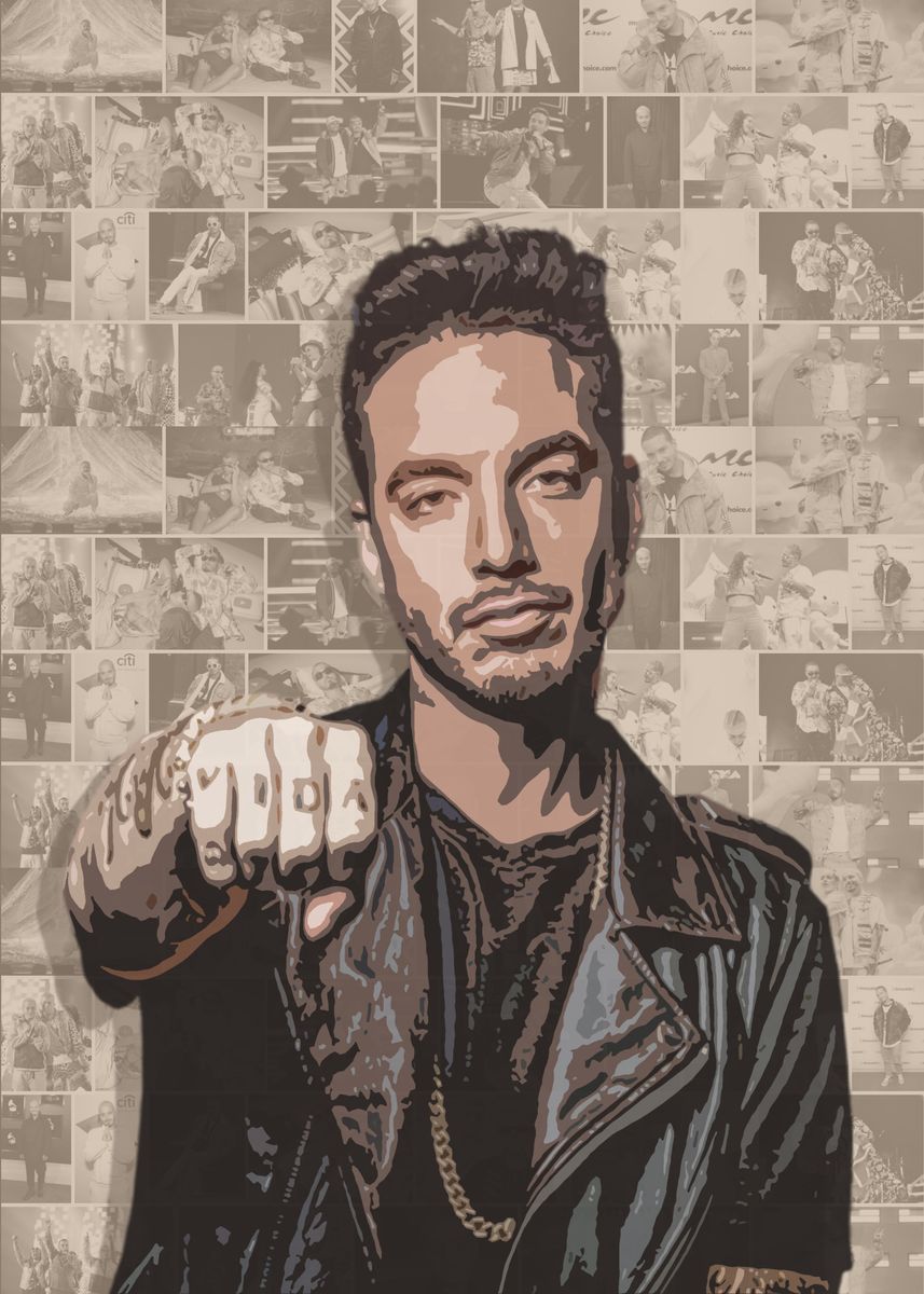 ' J Balvin' Poster, picture, metal print, paint by Booth Callahan ...