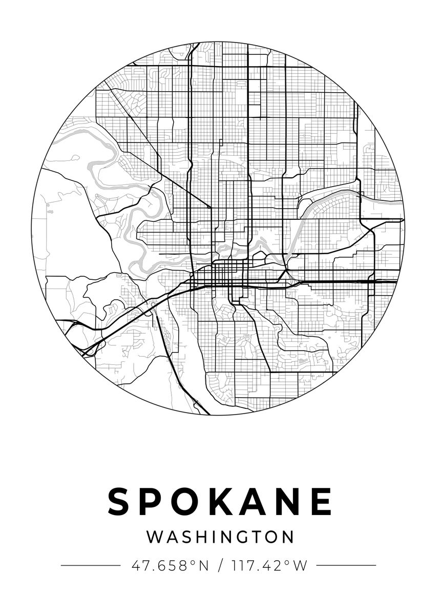 'Spokane Washington' Poster, picture, metal print, paint by Conceptual ...