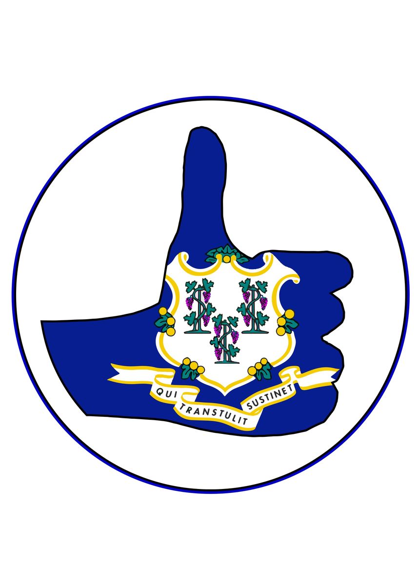'Thumbs Up Connecticut' Poster, picture, metal print, paint by ...
