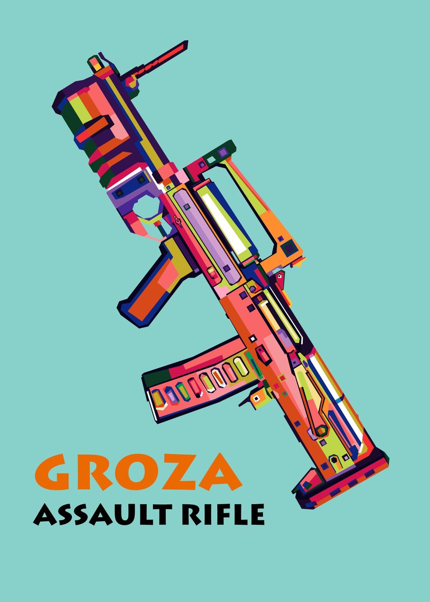 'Groza Assault Rifle ' Poster, picture, metal print, paint by Defi Saul ...