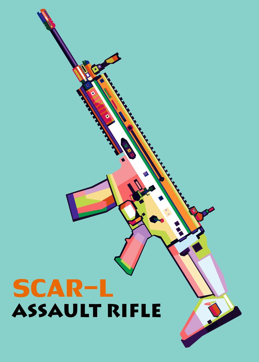 'SCAR L Assault Rifle ' Poster, picture, metal print, paint by Defi ...