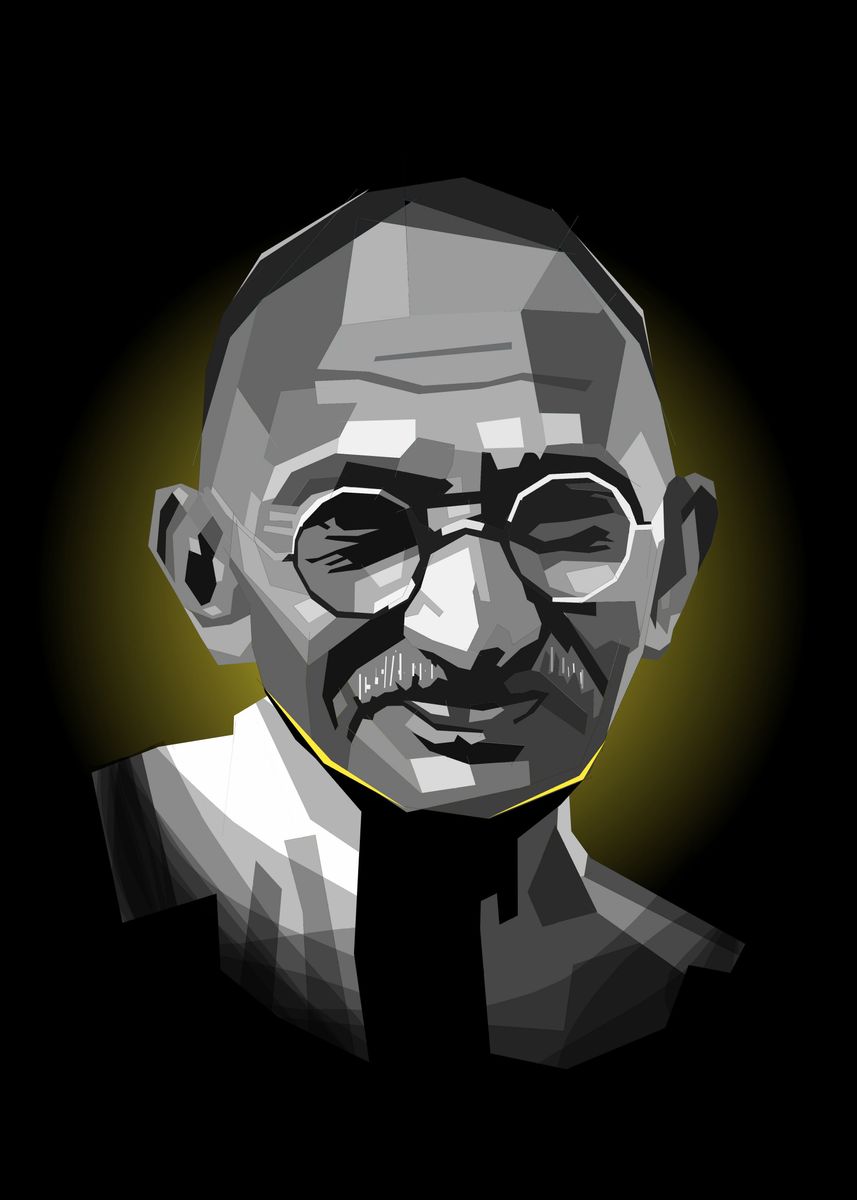 'Mohandas Ghandi' Poster, picture, metal print, paint by Hafis | Displate