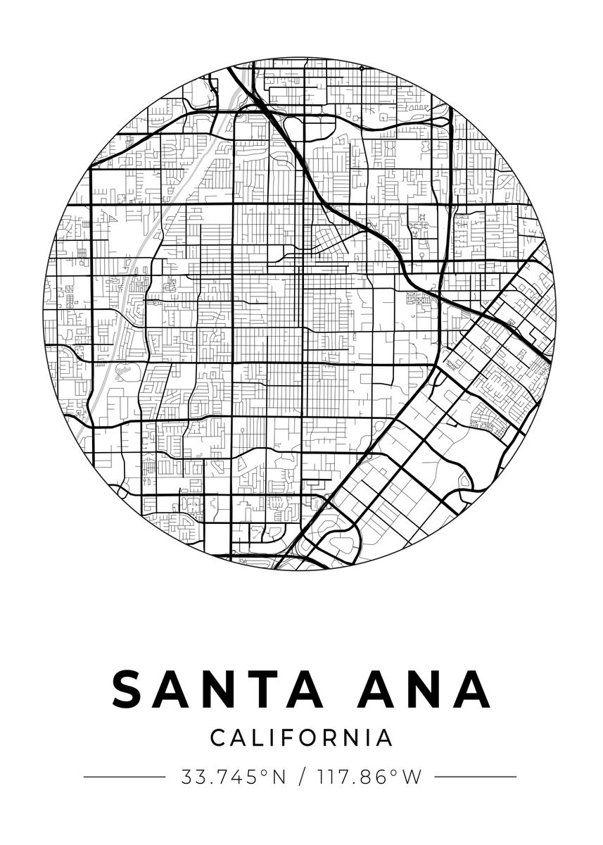 'Santa Ana California' Poster, picture, metal print, paint by ...