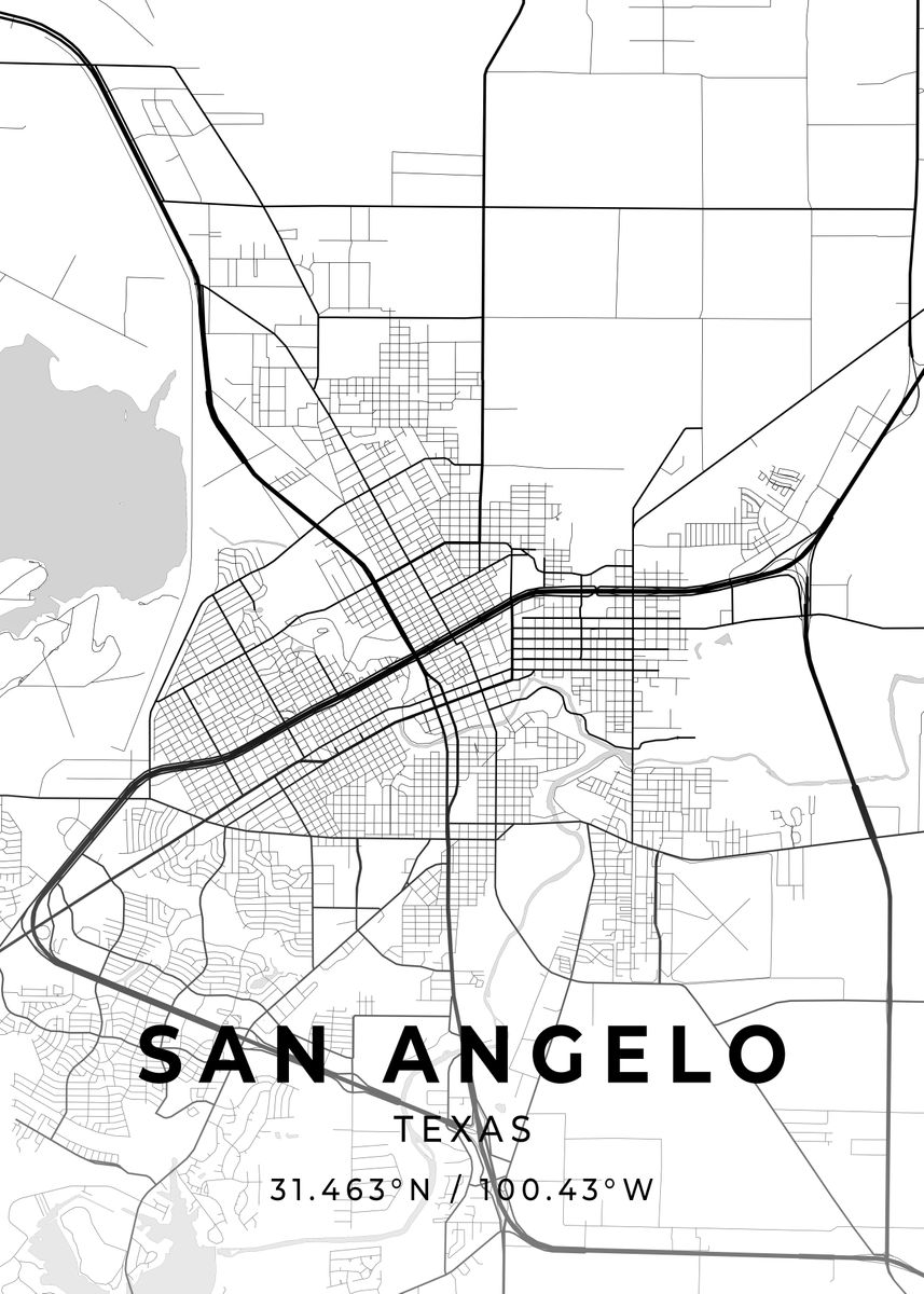 'San Angelo Texas' Poster, picture, metal print, paint by Conceptual ...