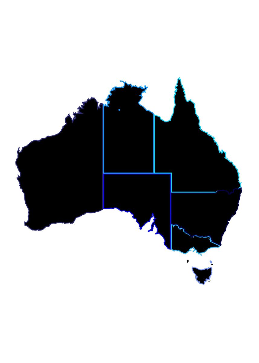 'Australia States Map' Poster, picture, metal print, paint by HomeStead ...