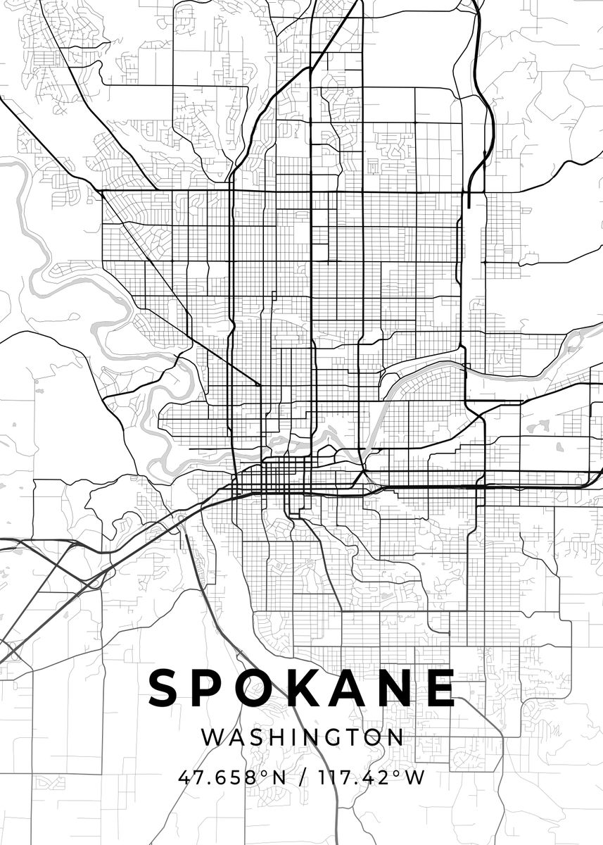 'Spokane Washington' Poster, picture, metal print, paint by Conceptual ...