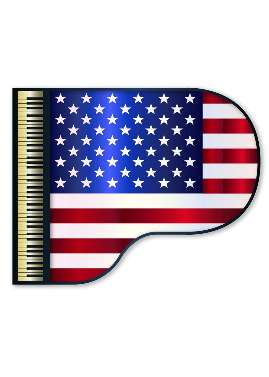 'Grand Piano USA Flag' Poster by HomeStead Digital | Displate