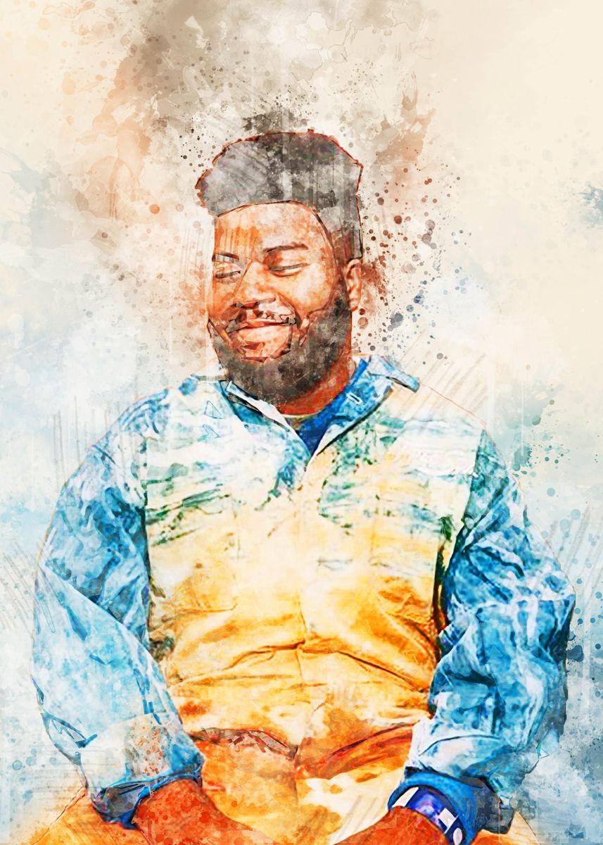 'Khalid' Poster, picture, metal print, paint by Alex Mann | Displate