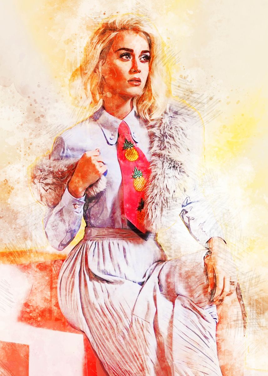 'Katy Perry' Poster, picture, metal print, paint by Alex Mann | Displate