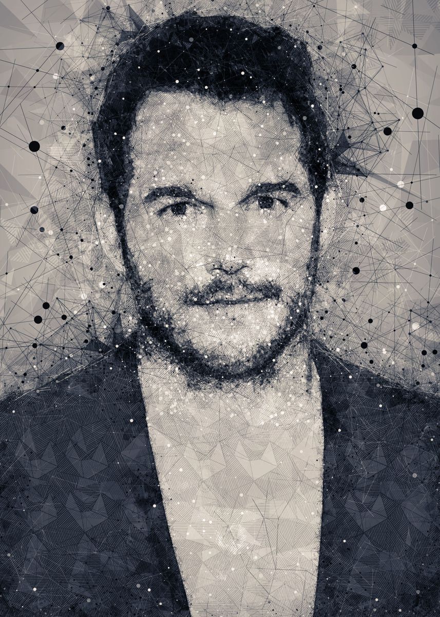 'Chris Pratt' Poster, picture, metal print, paint by Alex Mann | Displate