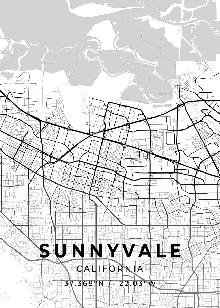 'Sunnyvale California' Poster, picture, metal print, paint by ...