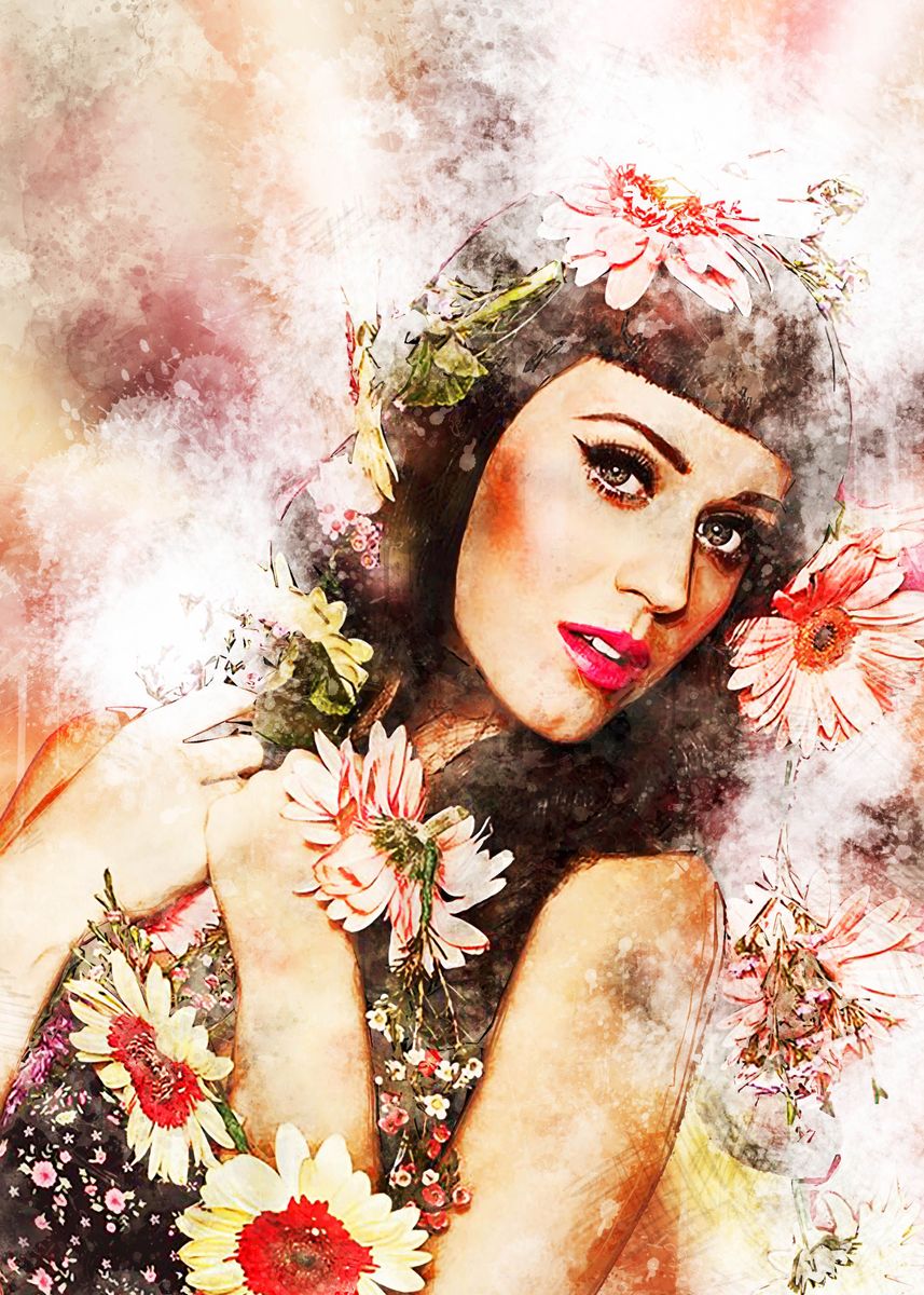 'Katy Perry' Poster, picture, metal print, paint by Alex Mann | Displate