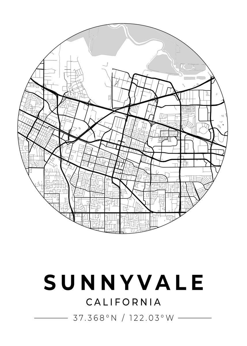'Sunnyvale California' Poster, picture, metal print, paint by ...