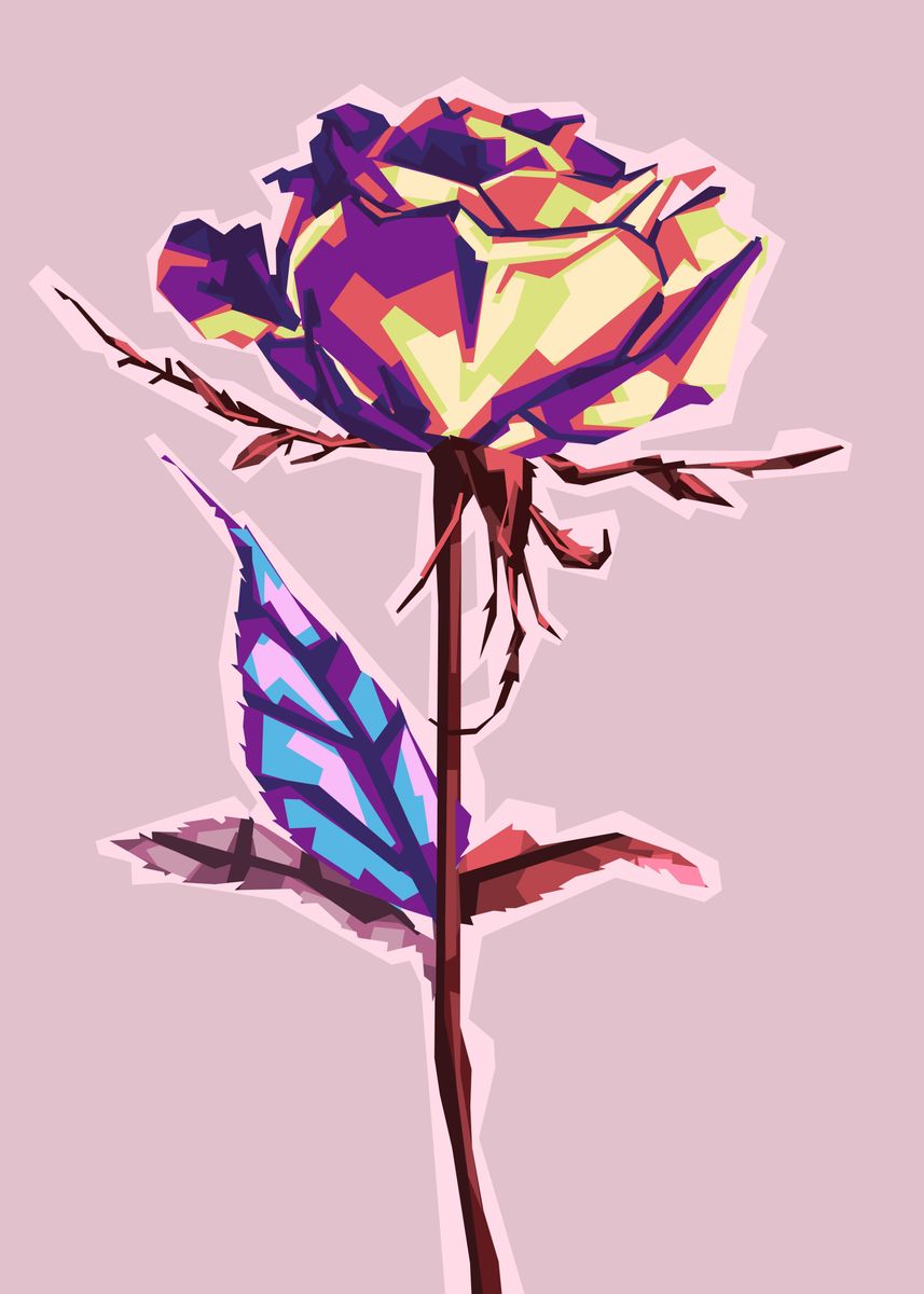 'Pop art flower' Poster, picture, metal print, paint by Auron Androryan ...
