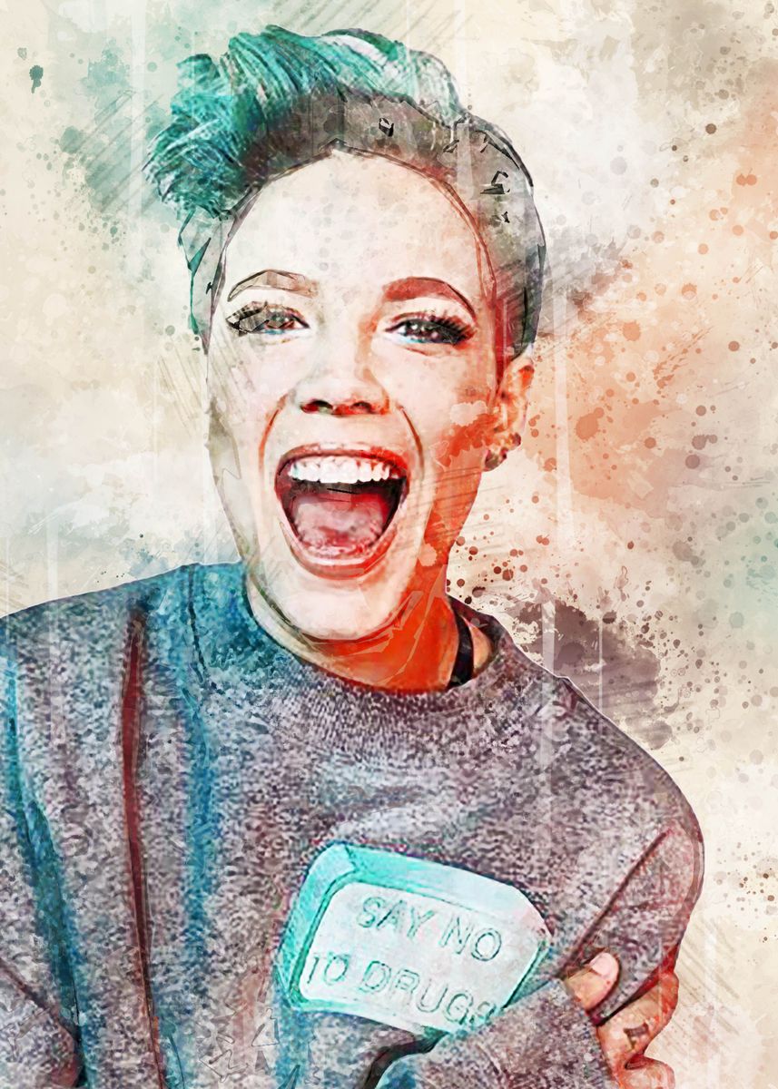 'Halsey' Poster, picture, metal print, paint by Alex Mann | Displate