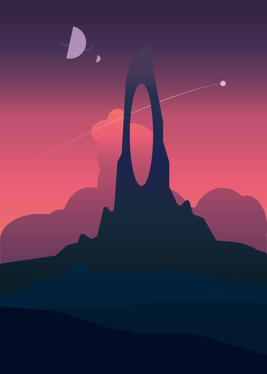 'Alien landscape No2' Poster, picture, metal print, paint by Vagyocki ...