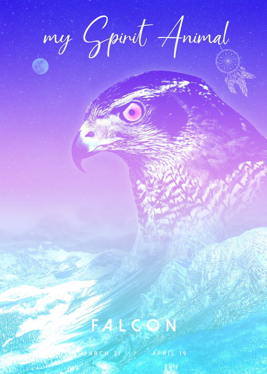 'Spirit Animal Falcon' Poster, picture, metal print, paint by juri ...