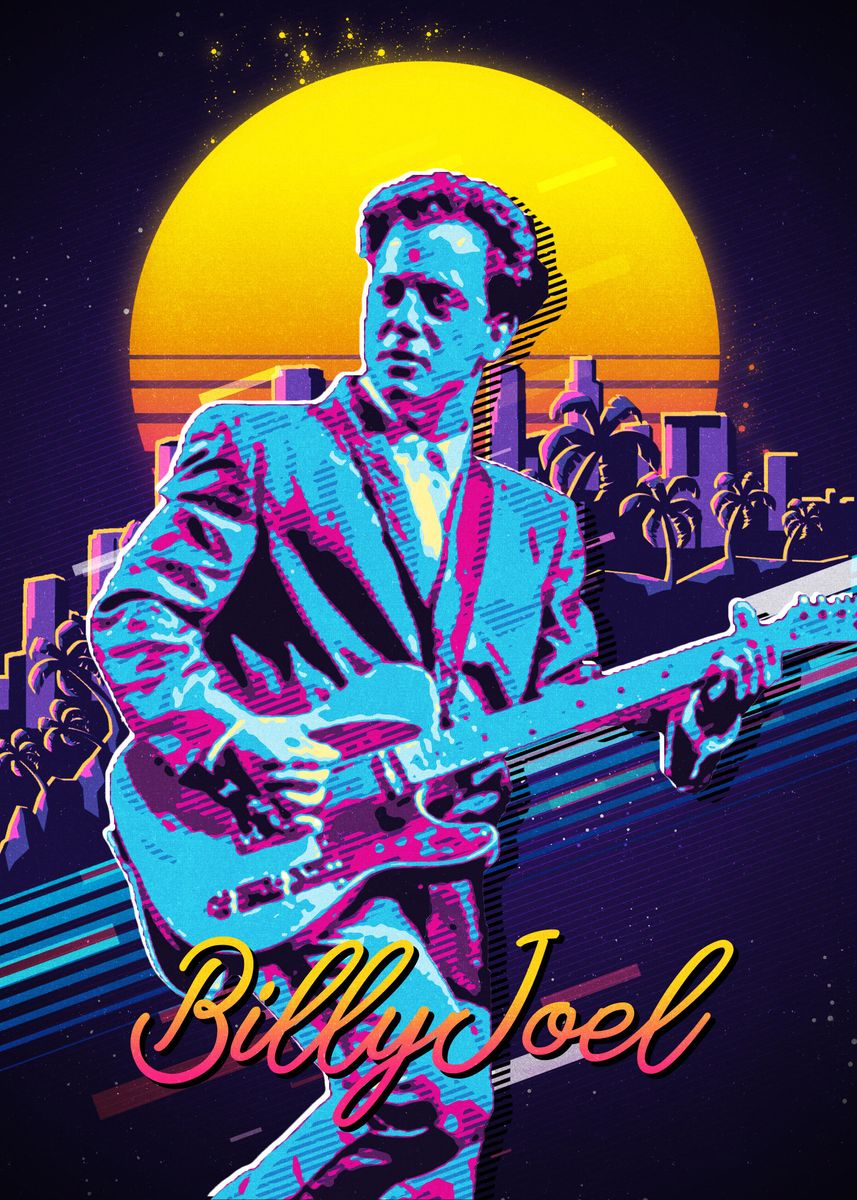 'billy joel' Poster by NiceAndBetter studio | Displate