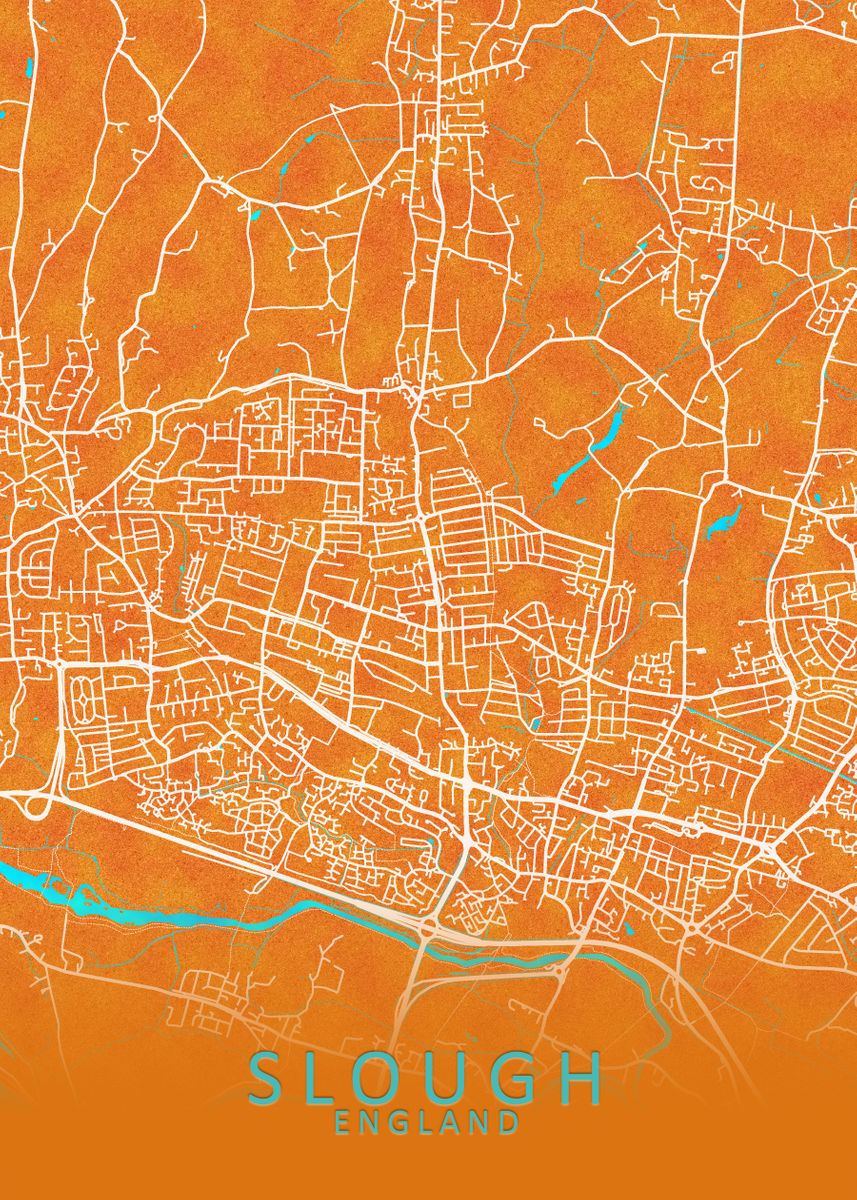 'Slough England City Map' Poster by City Map Art Prints | Displate